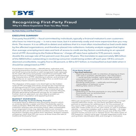 First-party Fraud | PDF