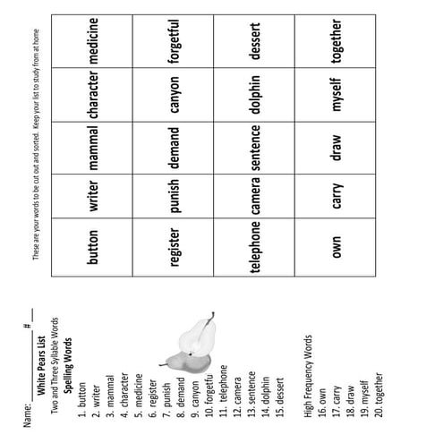 Ra 2 and 3 syllable words | PDF