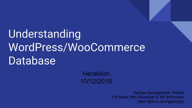 Understanding Wordpresswoocommerce Database Ppt 4978