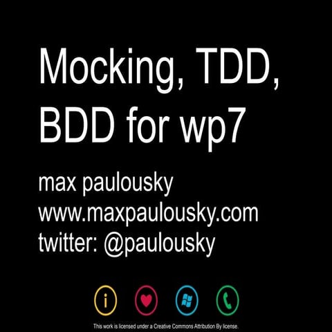 Wp7 Tdd Bdd Mocking Ppt