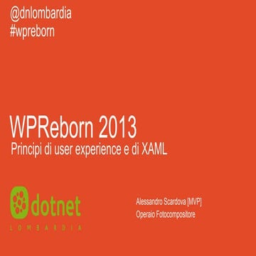 Principi di user experience e di XAML | PPTX