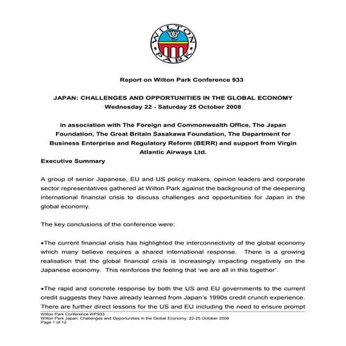 Wp933 Japan Report 2008 | PDF