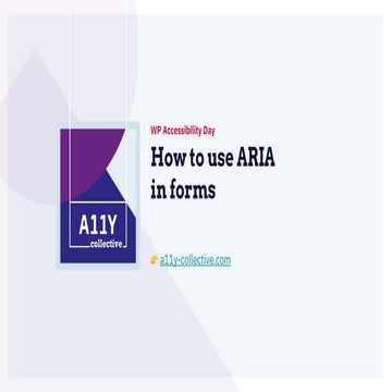 How to use ARIA in forms | PDF | Web Design and HTML | Internet