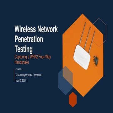 Wireless Pentest & Capturing a WPA2 Four-Way Handshake | PPT