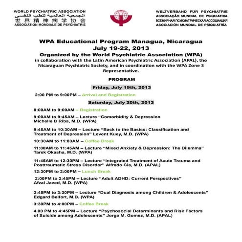 PROGRAMA FINAL WPA - NICARAGUA Wpa educational program managua nic ...