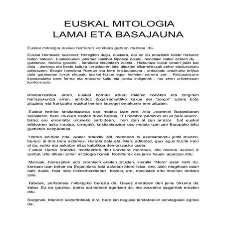 Euskal mitologia, lamia eta basajauna | DOCX