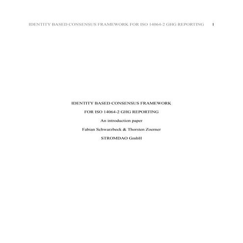 IDENTITY BASED CONSENSUS FRAMEWORK FOR ISO 14064-2 GHG REPORTING | PDF