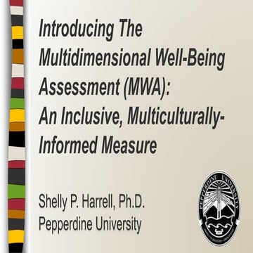 Multidimensional Well-Being Assessment (WPPA 2018) - Harrell | PPT