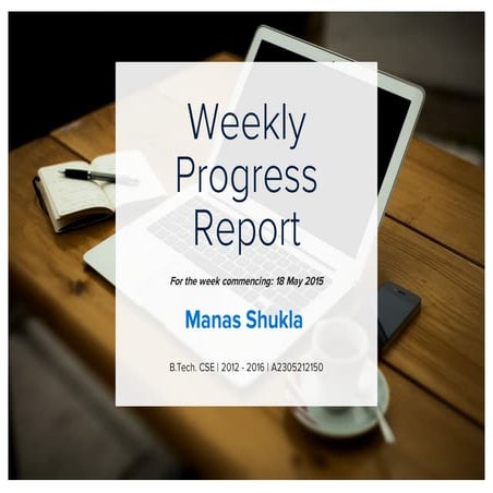 Weekly Progress Report - 1 | PDF