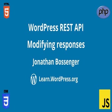 WP REST API - modifying responses | PPT