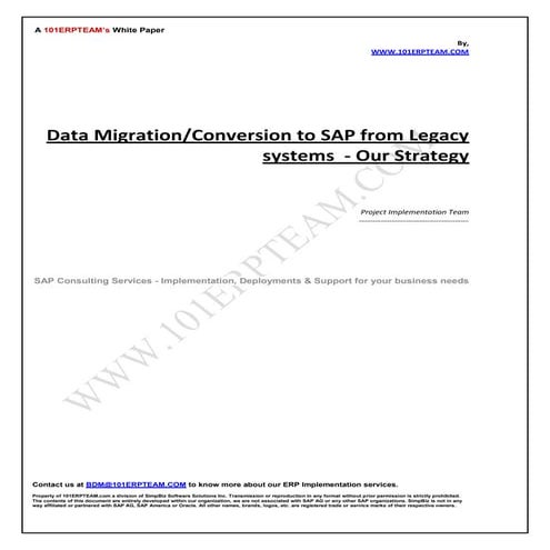 Wp Sap Datamigration Pdf Computing Technology And Computing