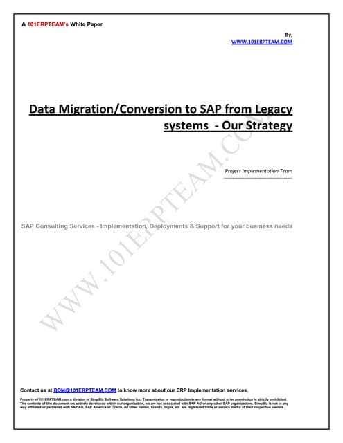 Wp Sap Datamigration Pdf Computing Technology And Computing