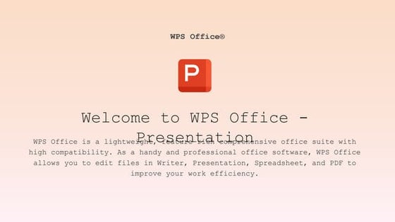 Welcome to WPS Office - Presentation Quick Start Guide | PPTX