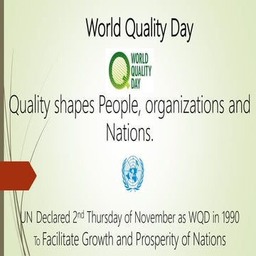 World Quality Day - 2017 | PPTX