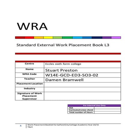 Wra booklet level 3 | PDF