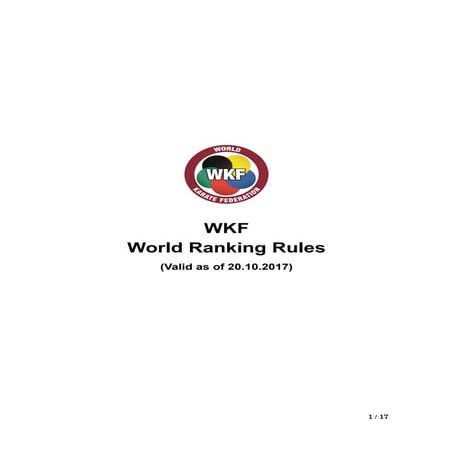 Wkf worldranking rules | PDF