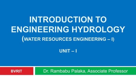 Hydrology ( computation of average rainfall ) | PPT