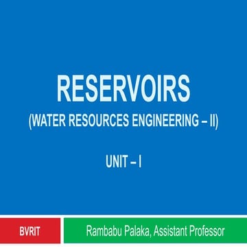 Reservoir Planning | PPTX