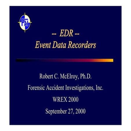 D - Transportation Event Data Recorders Slides | PDF