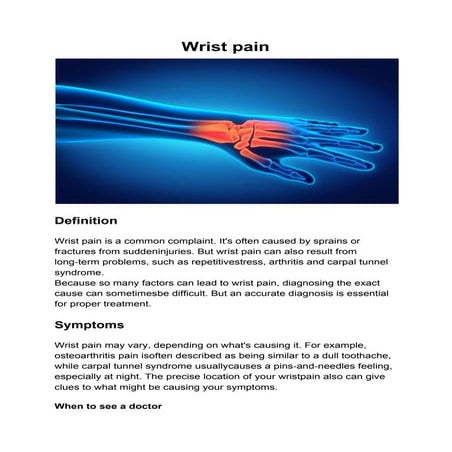 Wrist pain | PDF