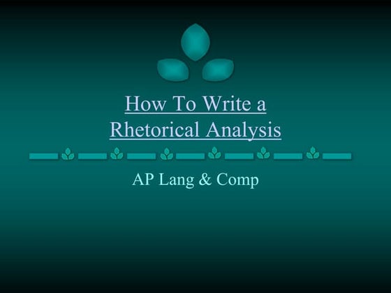 Writing A Rhetorical Analysis Essay | PDF