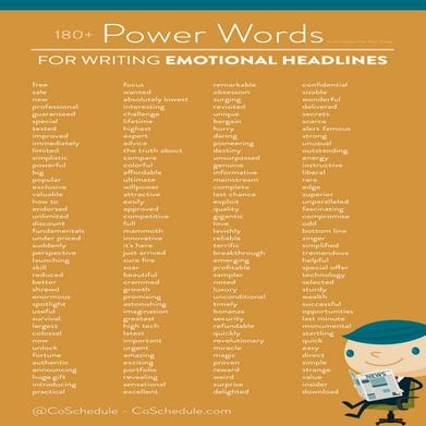 180+ Power Words To Use For Writing Emotional Headlines | PDF
