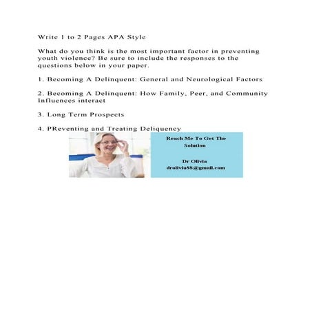 Write 1 to 2 Pages APA Style What do you think is the most impor.docx