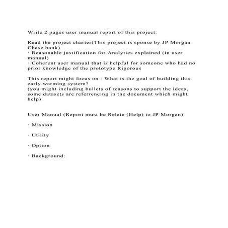 Write 2 pages user manual report of this projectRead the proj.docx