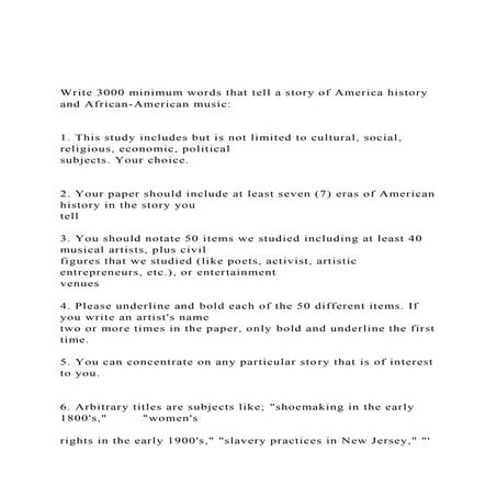 Write 3000 minimum words that tell a story of America history .docx