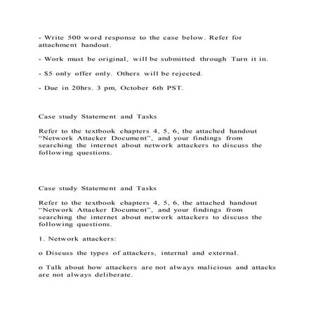 - Write 500 word response to the case below. Refer for attachment ha | PDF