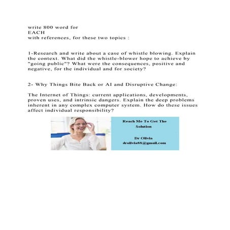 write 800 word for EACH with references, for these two topics | PDF