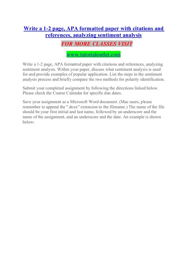 Write a 1 2 page, apa formatted paper with citations and references,