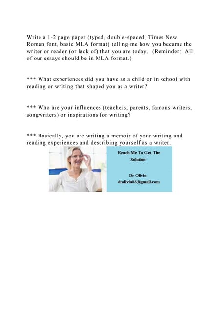 Write A 1 2 Page Paper Typed Double Spaced Times New Roman Font Docx