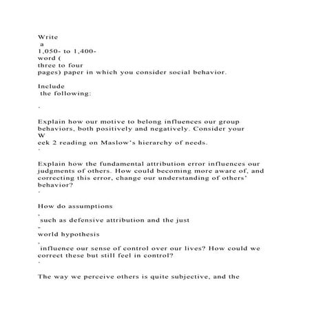 Write a 1,050- to 1,400-word (three to four pages) paper i.docx