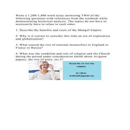 Write a 1,200-1,800 word essay answering TWO of the following questi.docx