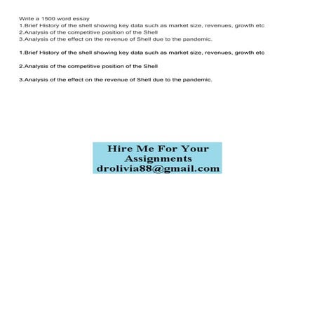 Write a 1500 word essay1Brief History of the shell showing .pdf