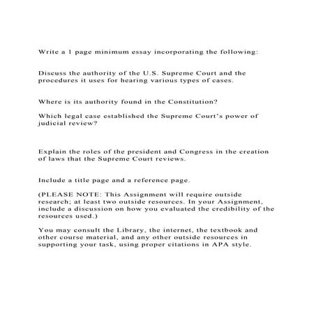 Write a 1 page minimum essay incorporating the followingD | PDF