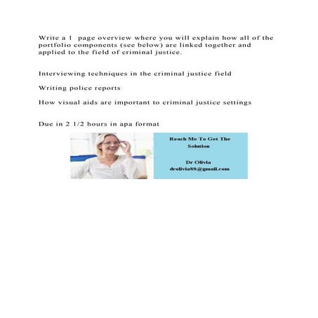 Write a 1 page overview where you will explain how all of the portf.docx