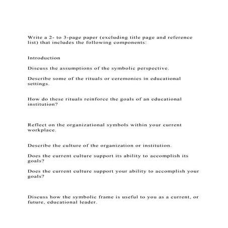 Write a 2- to 3-page paper (excluding title page and reference l | DOCX