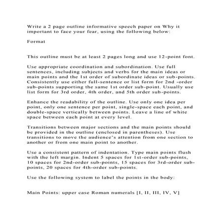 Write a 2 page outline informative speech paper on Why it important .docx