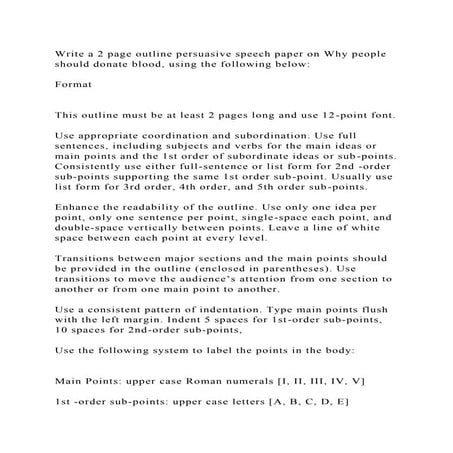 Write a 2 page outline informative speech paper on Why it important .docx