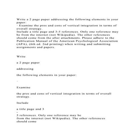 Write a 2 page paper addressing the following elements in your pap.docx