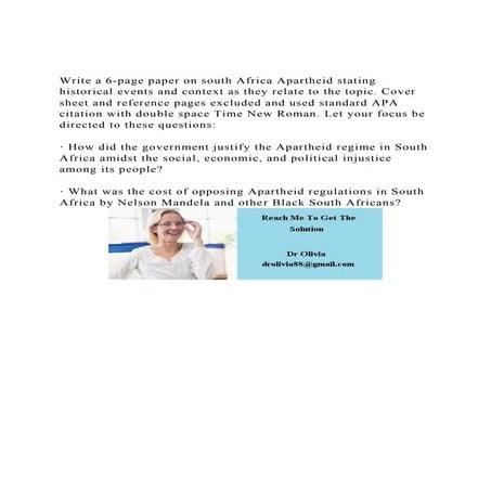 Write a 6-page paper on south Africa Apartheid stating historica.docx