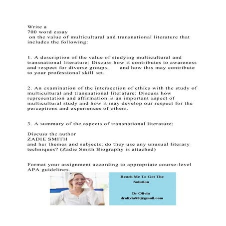 Write a 700 word essay on the value of multicultural and transna.docx