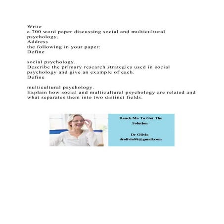 Write a 700 word paper discussing social and multicultural psychol.docx