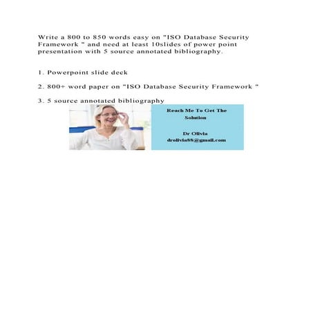 Write a 800 to 850 words easy on ISO Database Security Framework .docx