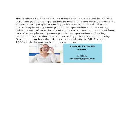 Write about how to solve the transportation problem in Buffalo NY..docx