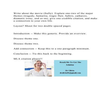 Write about the movie (Sully). Explain one-two of the major themes ( | DOCX
