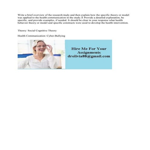 Write a brief overview of the research-study and then explain how the.docx