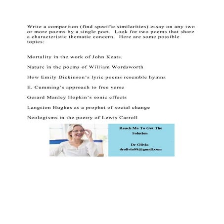 Write a comparison (find specific similarities) essay on any two or .docx